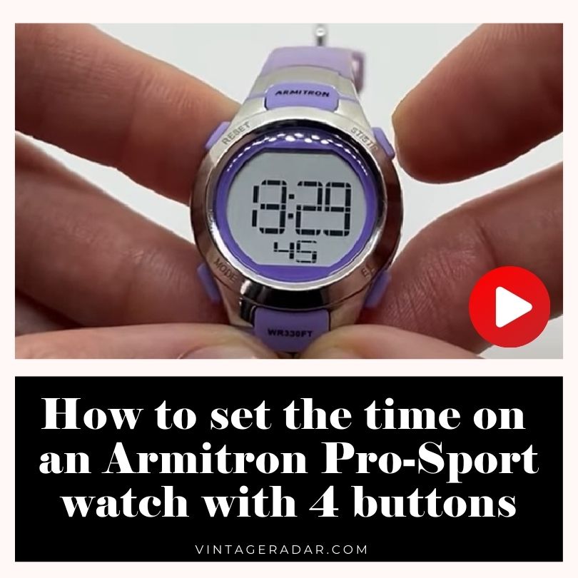 How to set the time on a 4-button Armitron Pro-Sport digital watch ...