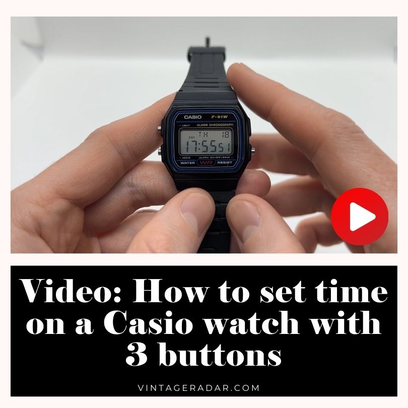 How to Set Time on a Casio Watch with Three Buttons - Video – Vintage Radar