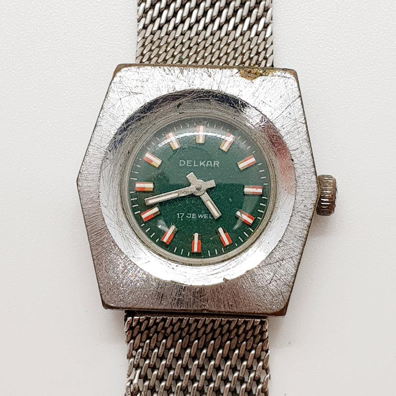 Green Dial Delkar 17 Jewels Watch for Parts & Repair - NOT WORKING ...