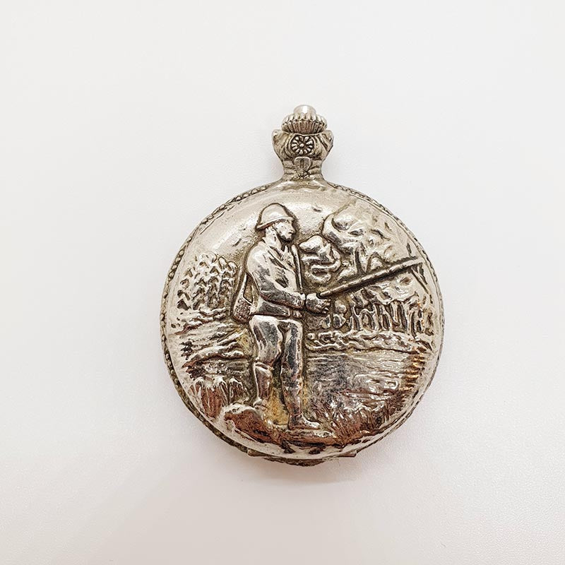 Brigade Quartz Fisherman Floral Pocket Watch for Parts & Repair ...