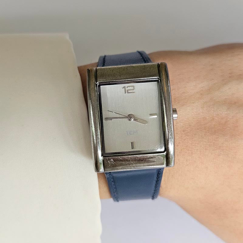 Vintage Silver-tone TCM Watch | Minimalist Rectangular Watch Unisex ...