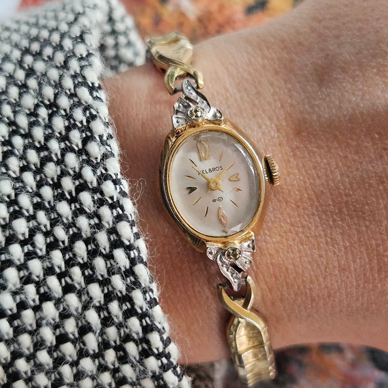 Vintage Gold-tone Helbros Watch for Ladies with Mechanical Movement ...