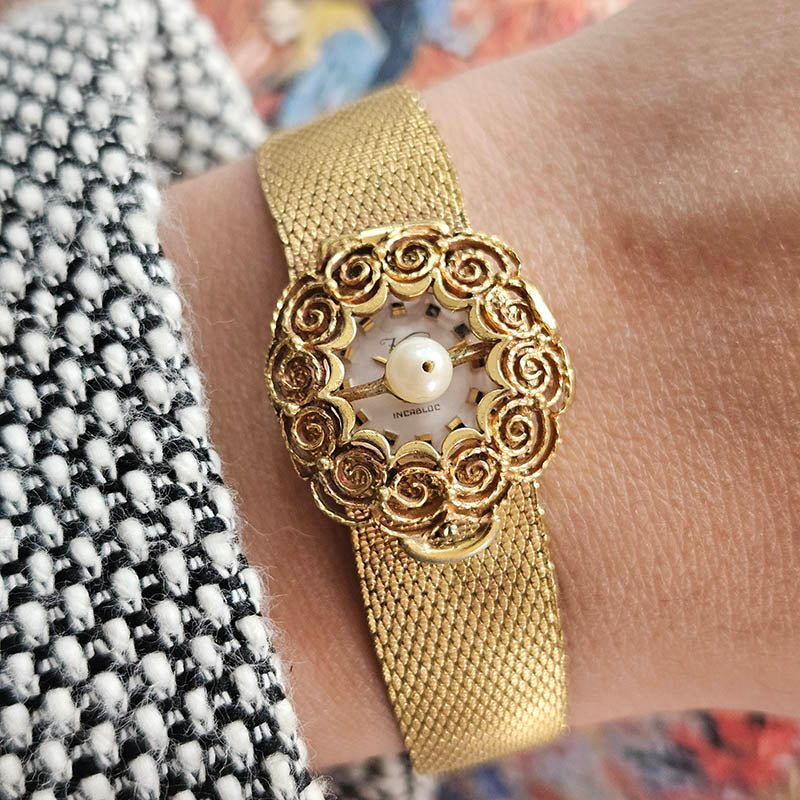 RARE Vintage Kelbert Ladies' Watch with Hidden Dial 17 Jewels Incabloc ...