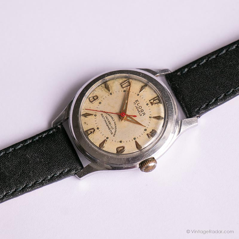 Vintage Eloga Mechanical Watch For Men | 17 Jewels Incabloc Mens Watch ...