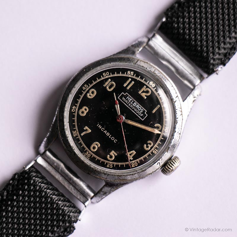 Vintage Helbros Military Watch for Men | Mens Mechanical Wristwatch ...