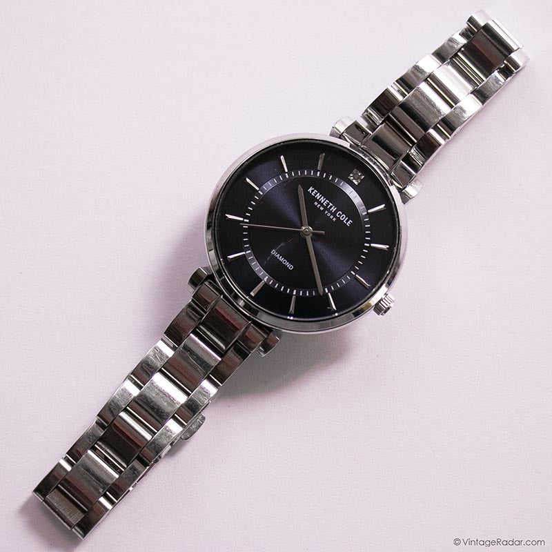 Pre-Owned Kenneth Cole Diamond Watch for Women with Navy Blue Dial ...