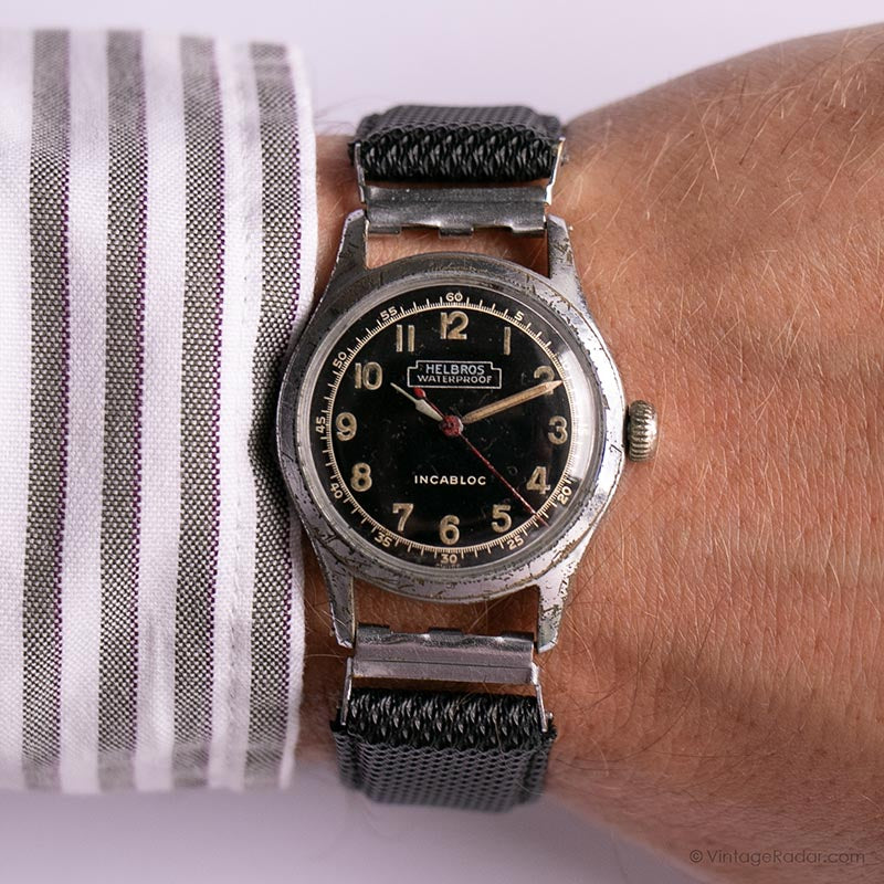 Vintage Helbros Military Watch for Men | Mens Mechanical Wristwatch ...