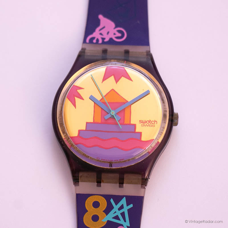 Vintage Swatch RARA AVIS GV105 Watch | Purple Swatch Gent Watch ...
