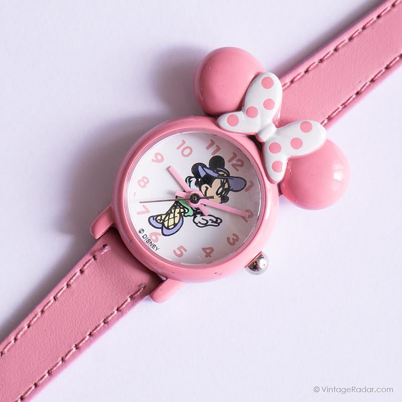 Pink Minnie Mouse Shaped Women's Watch with Pink Strap | Vintage Watch ...