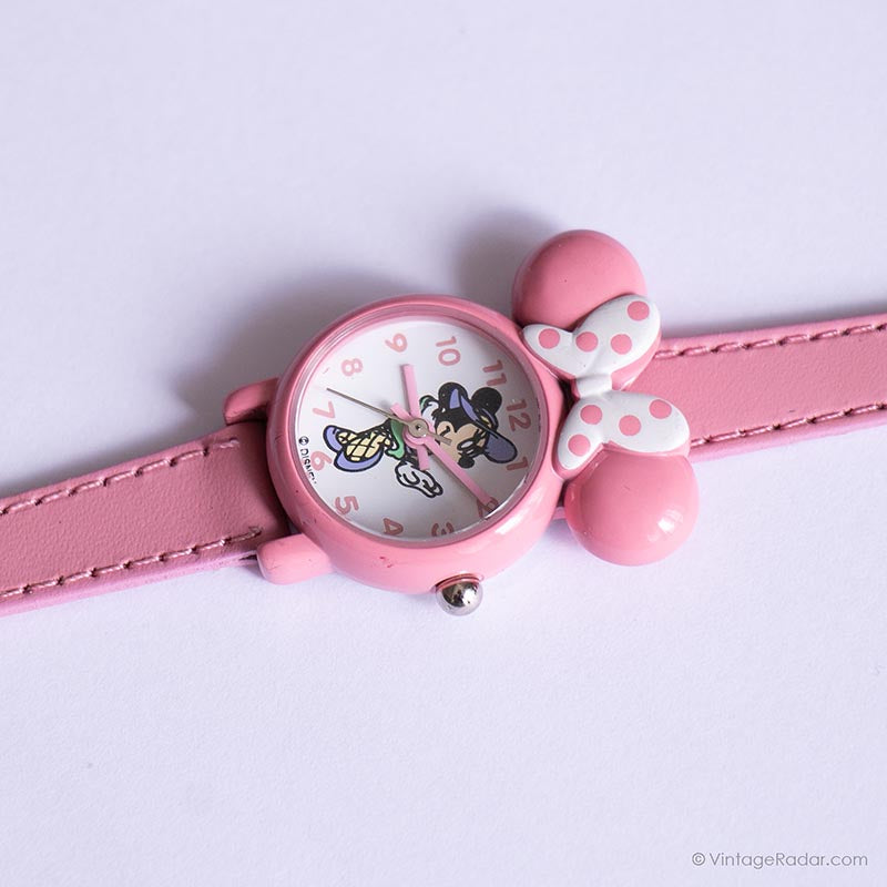 Pink Minnie Mouse Shaped Women's Watch with Pink Strap | Vintage Watch ...