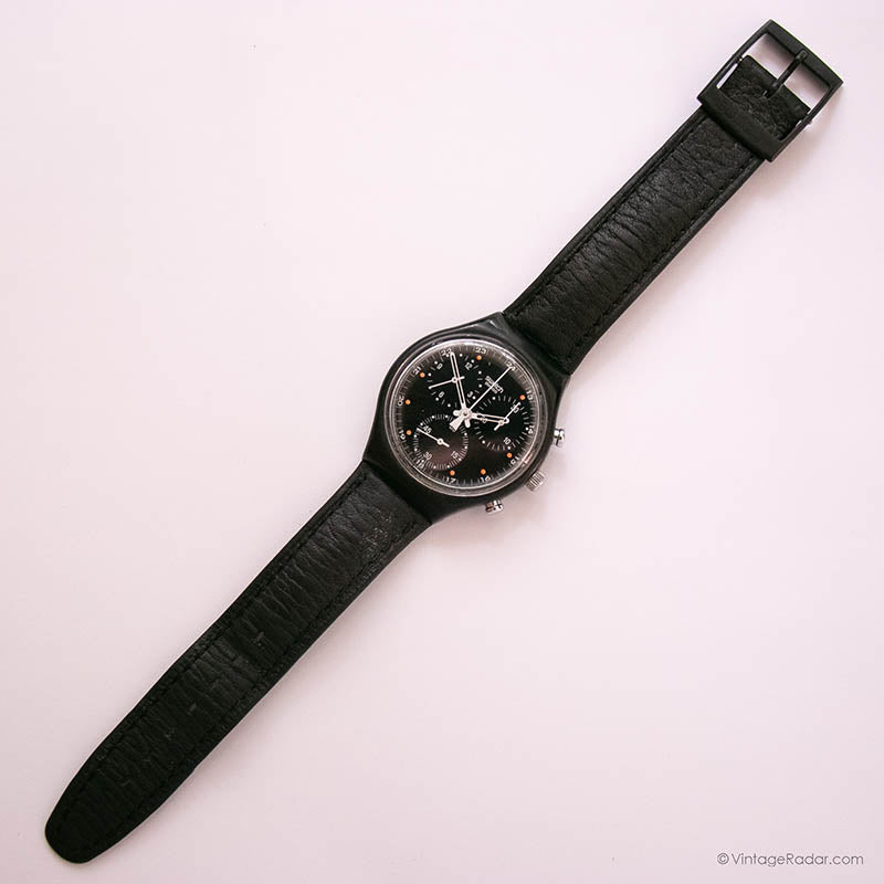 1991 Swatch SCB106 WALL STREET Watch | Black Swatch Chrono with Box ...