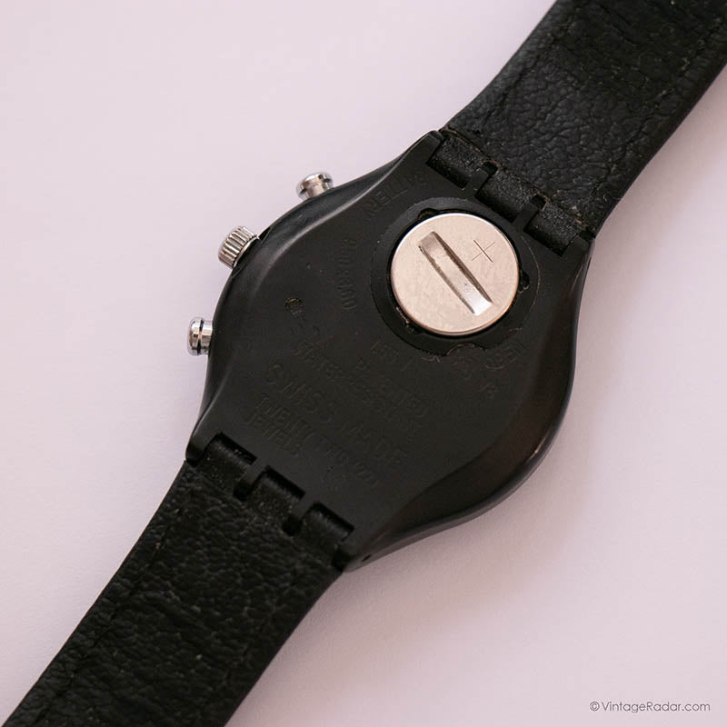 1991 Swatch SCB106 WALL STREET Watch | Black Swatch Chrono with Box ...