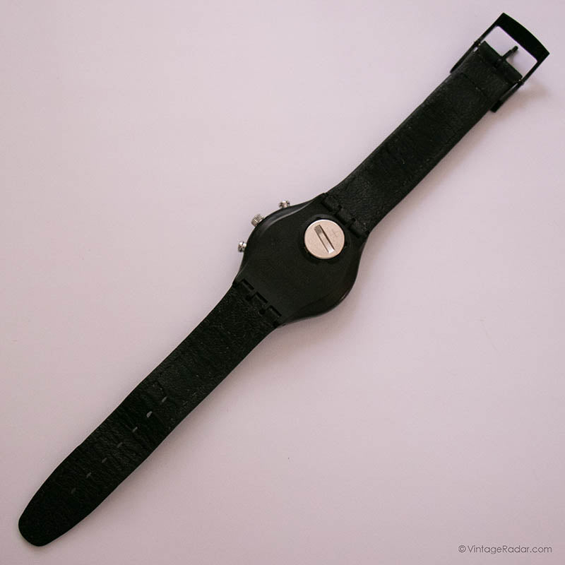 1991 Swatch SCB106 WALL STREET Watch | Black Swatch Chrono with Box ...