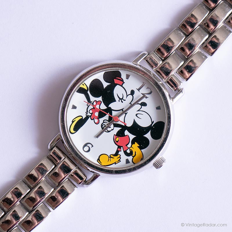 Vintage Mickey and Minnie Mouse Kissing Watch | Girlfriend Gift Watch ...