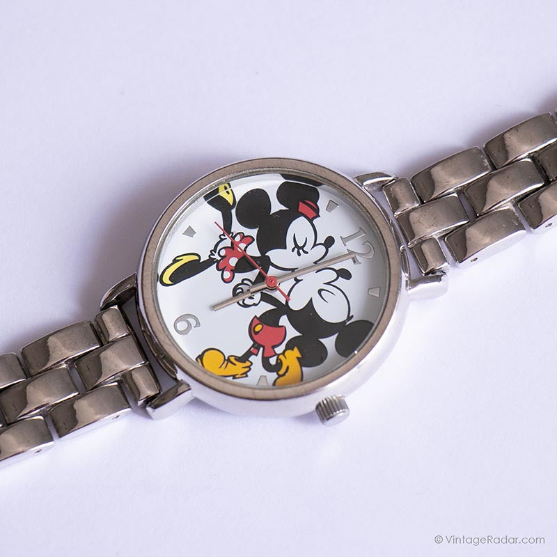 Vintage Mickey and Minnie Mouse Kissing Watch | Girlfriend Gift Watch ...
