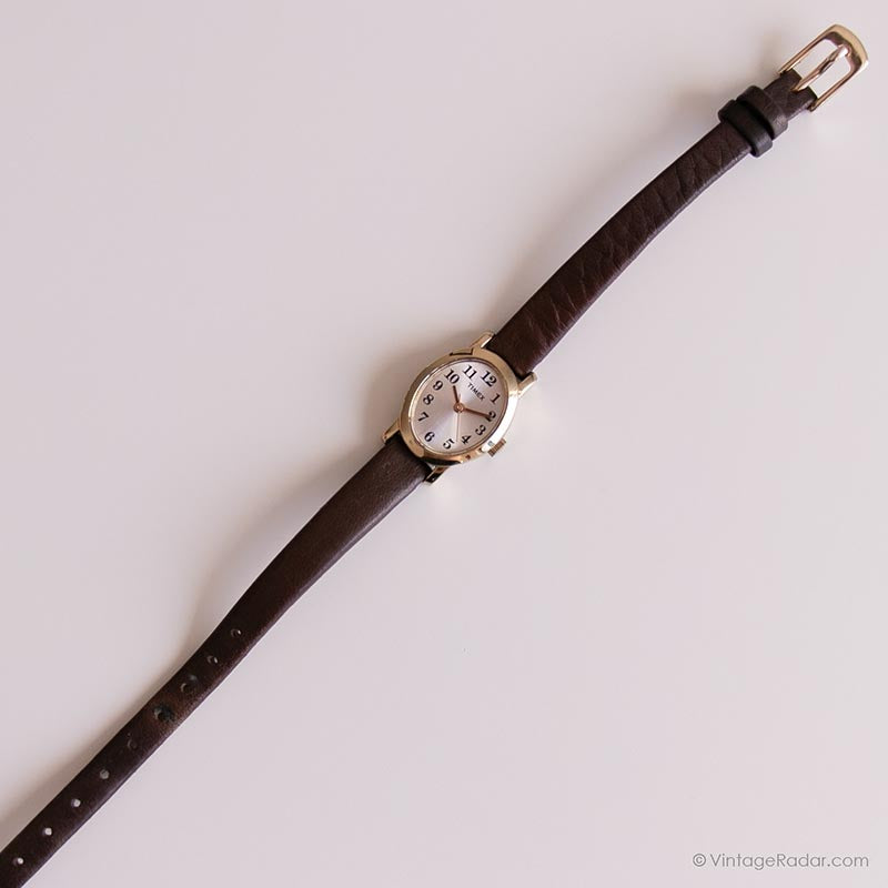 Vintage Oval Timex Watch for Women | Casual Leather Quartz Watch ...