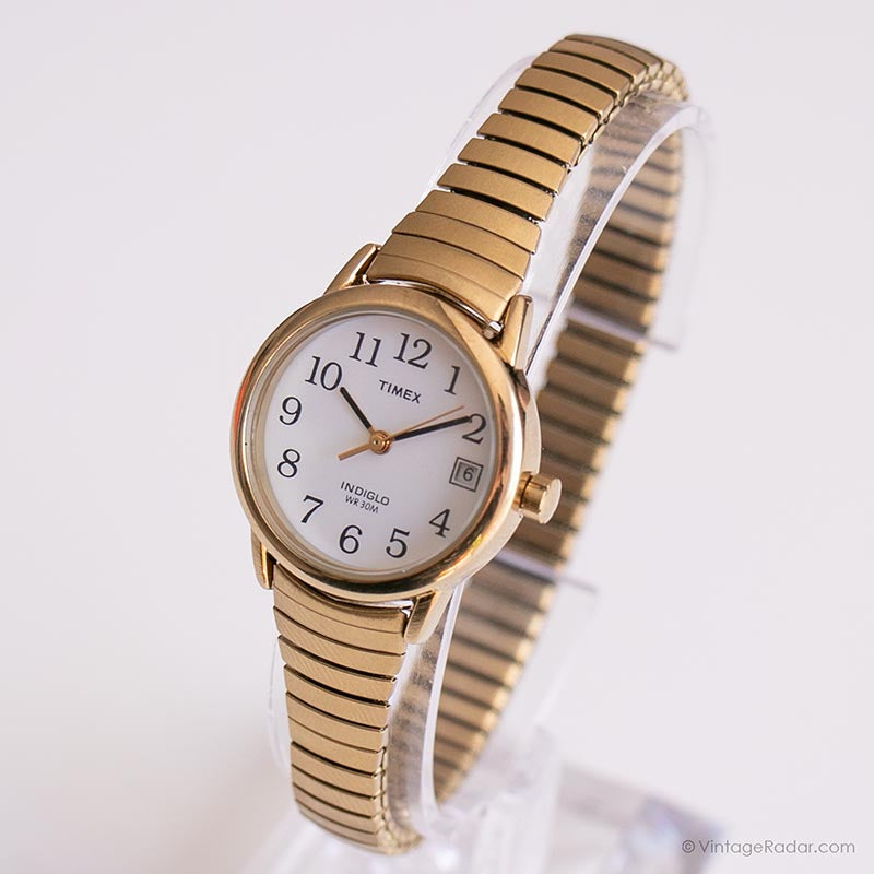 Vintage Elegant Timex Indiglo Watch | Gold-tone Bracelet Watch for Her ...