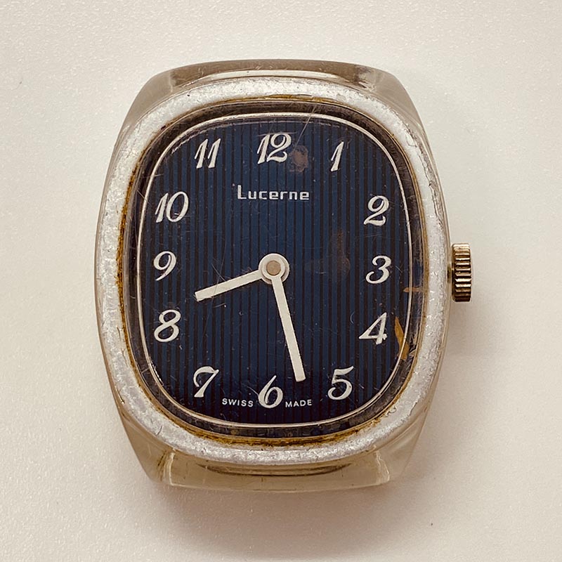 Blue Dial Transparent Lucerne Swiss Made Watch for Parts & Repair ...