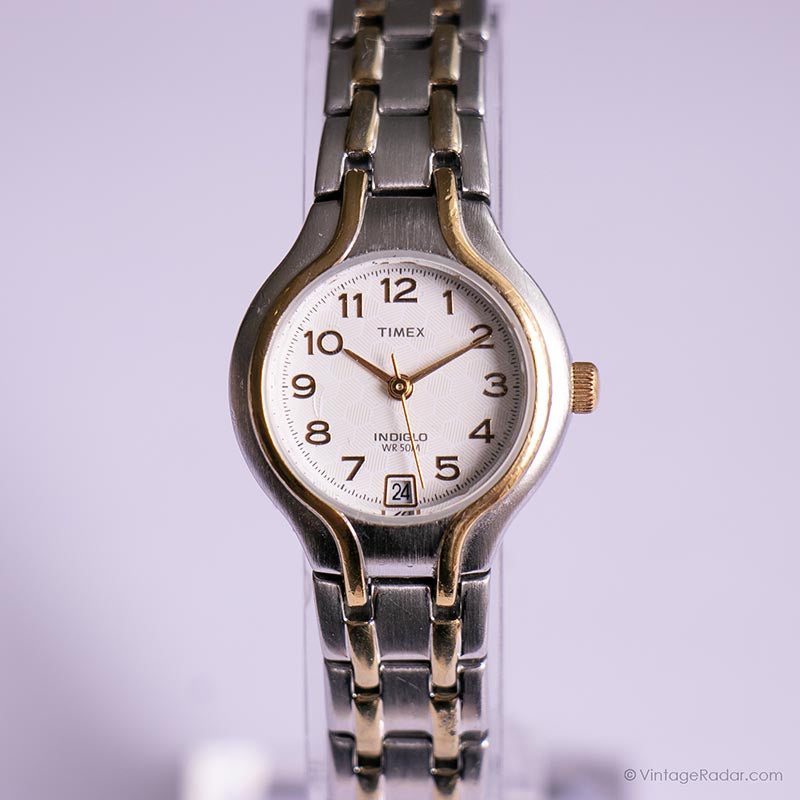 Vintage Two-tone Timex Indiglo Watch | Elegant Date Watch for Women ...
