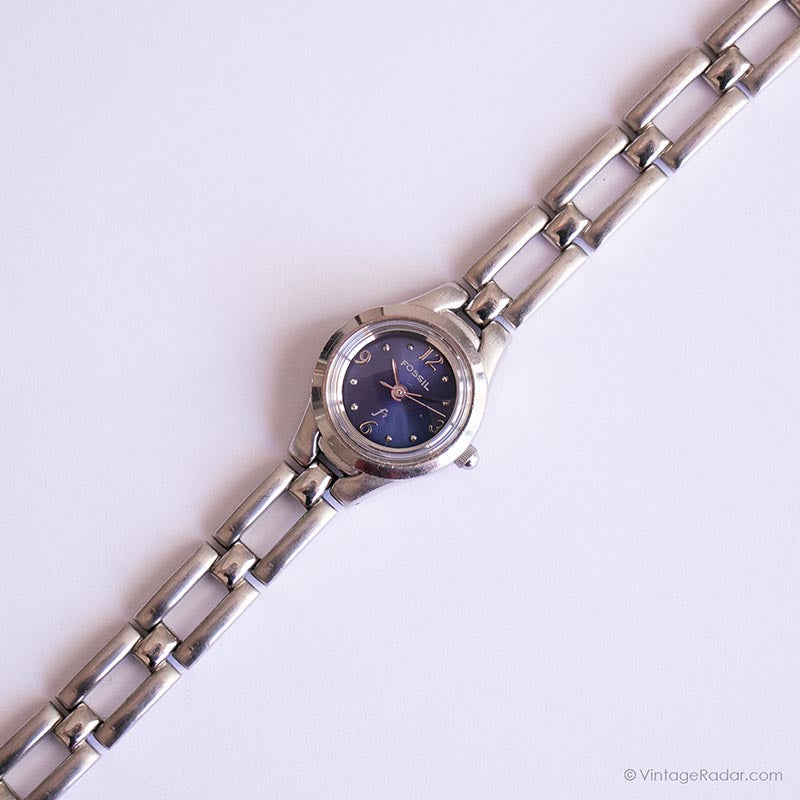 Vintage Small Fossil Watch for Women | Blue Dial Branded Wristwatch ...