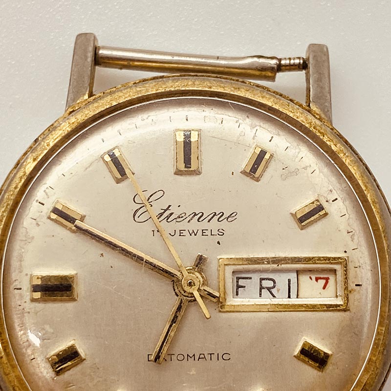 Etienne 17 Jewels Datomatic Day Date Swiss Made Watch for Parts ...