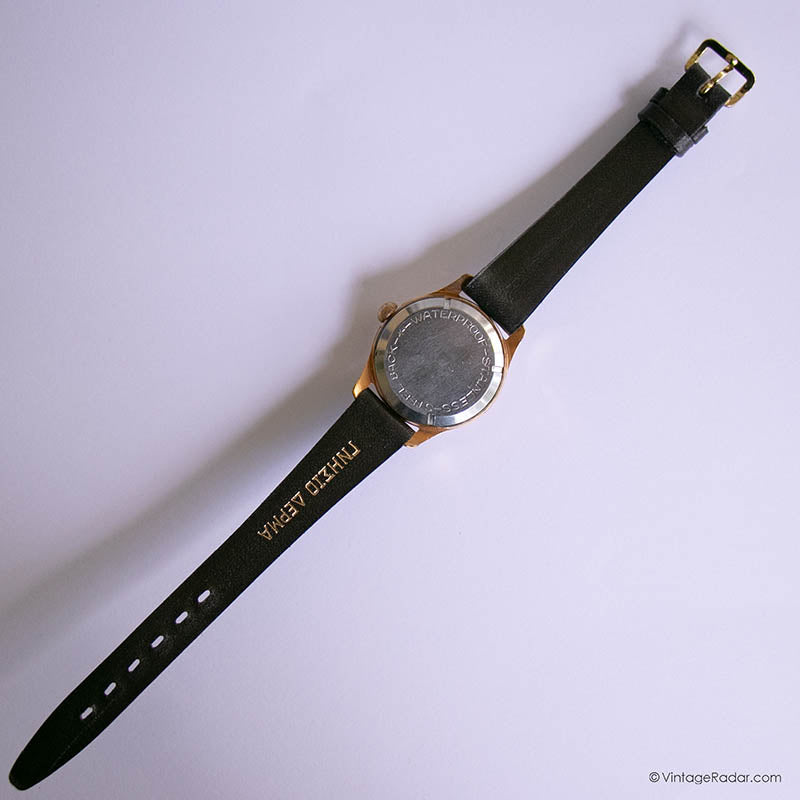 Vintage Rose-gold Mechanical Amy Watch for Ladies with Brown Strap ...