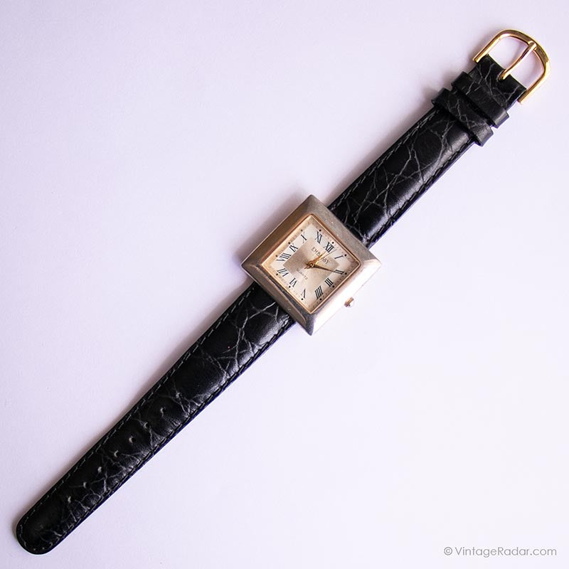 Vintage Rectangular Embassy Watch | Roman Numerals Dial Watch for Her ...