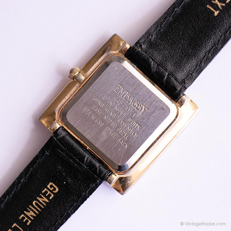 Vintage Rectangular Embassy Watch | Roman Numerals Dial Watch for Her ...