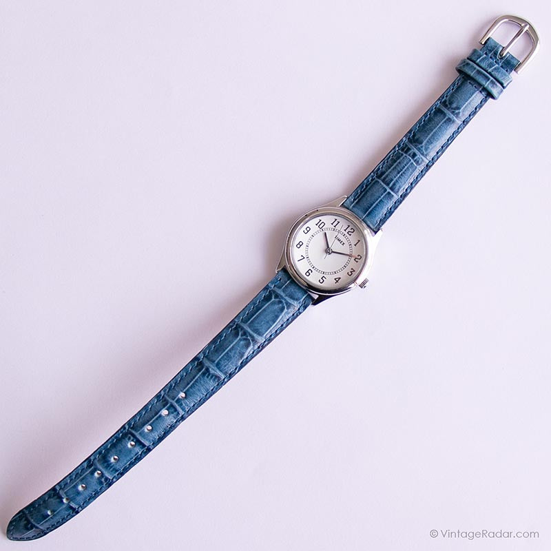 Vintage Timex CR1216 CELL Watch | Blue Strap Watch for Ladies – Vintage ...
