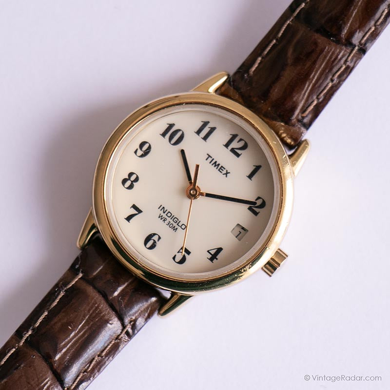 Vintage Gold-tone Timex Quartz Watch | Date Display Watch for Women ...