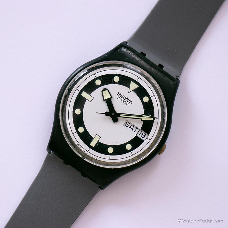 1984 Swatch BLACK DIVERS GB704 Watch | Collectible 1908s Swatch Watch ...
