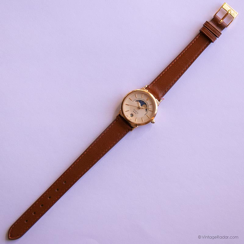 Moon Phase Geneva Quartz Watch | Vintage Moonphase Watch Collection ...