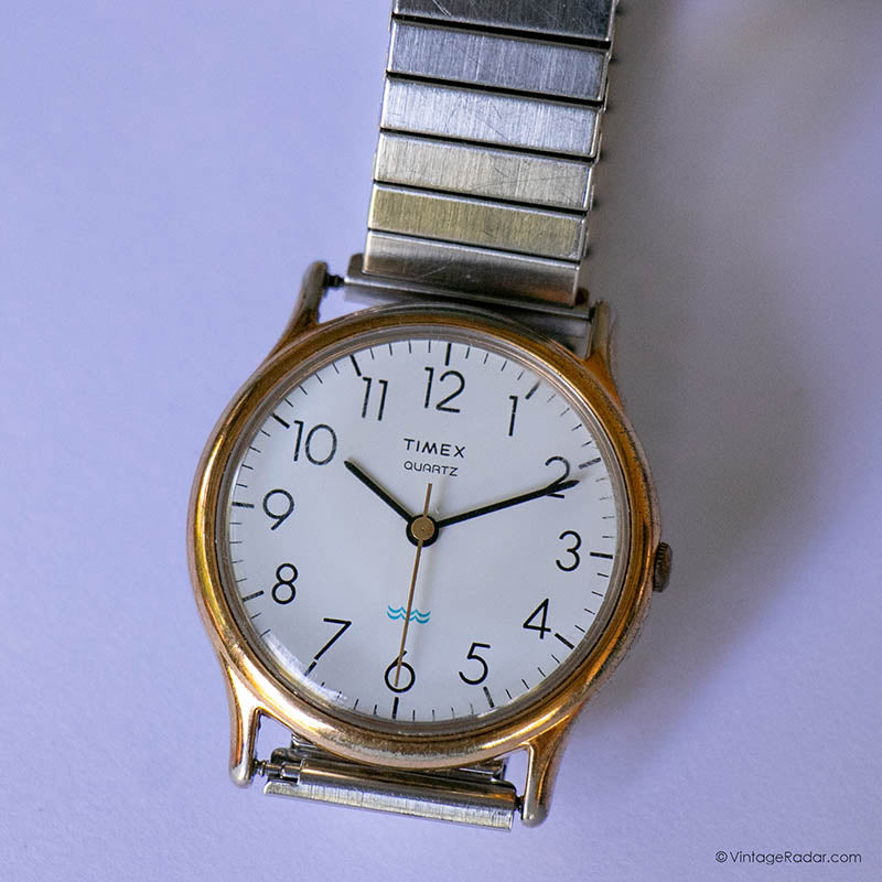 Gold-tone Timex Quartz Watch | Vintage 90s Timex Quartz Wristwatch ...