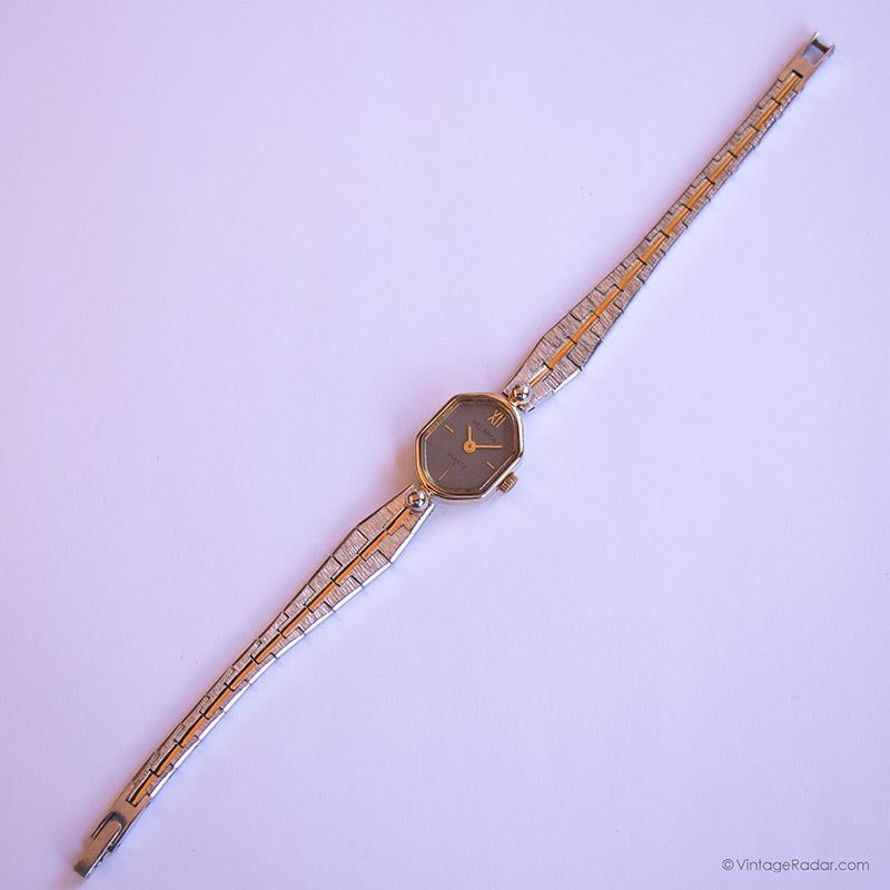 Vintage Two-tone Helbros Quartz Watch for Ladies with Gray Dial ...