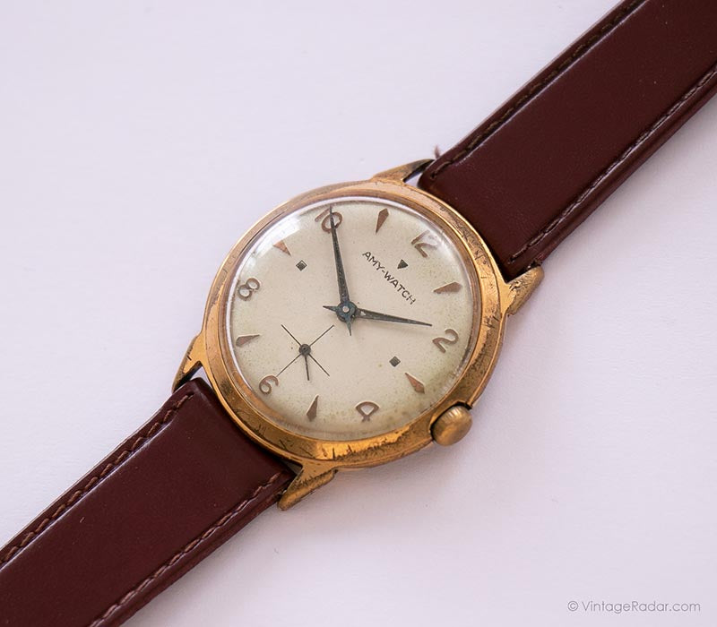 AMY-WATCH Mechanical Vintage Watch | Vintage Gold-tone Men's Watches ...