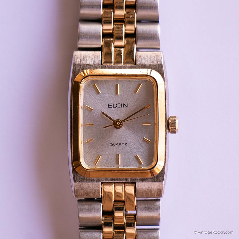 Vintage Silver-tone Elgin Women's Watch with Stainless Steel Bracelet ...
