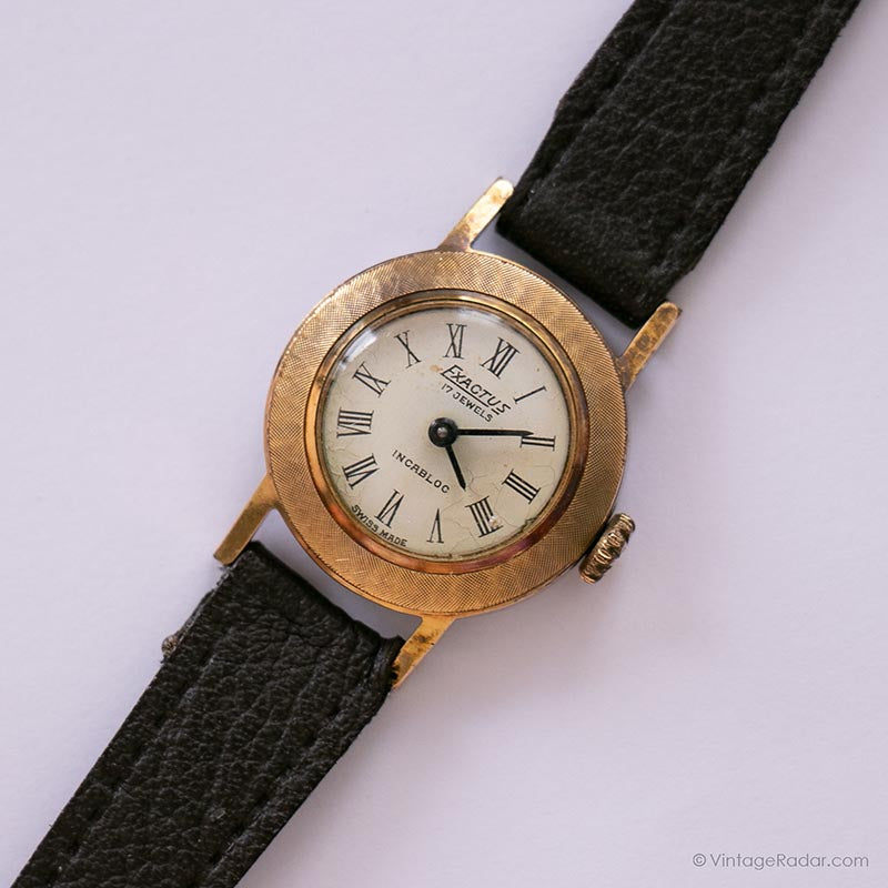 Exactus Mechanical Vintage Watch | 17 Jewels Swiss-made Incabloc Watch ...