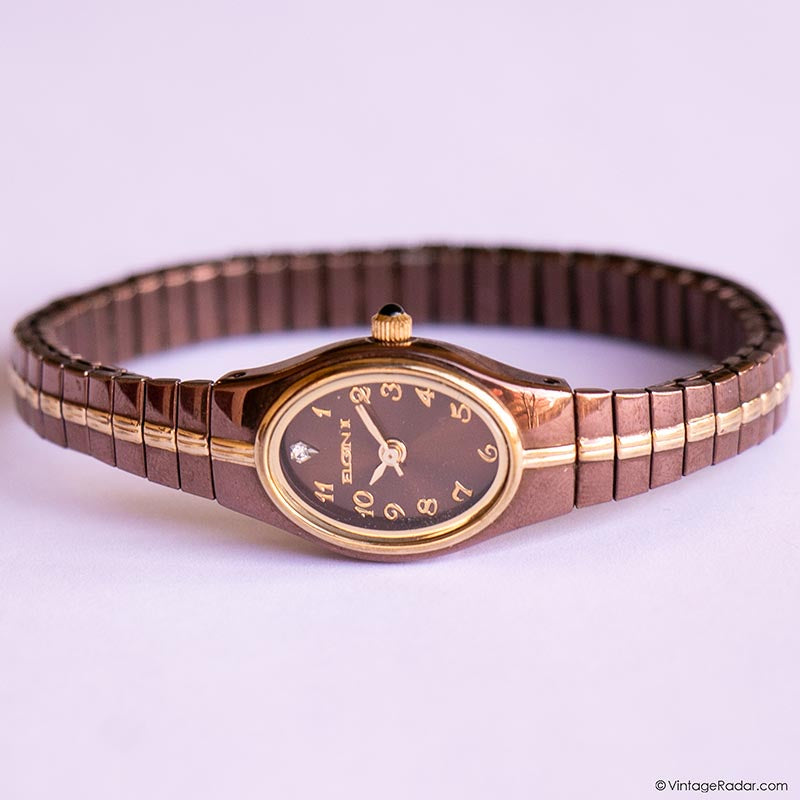 Vintage Chocolate Brown Elgin II Quartz Watch for Ladies – Vintage Radar