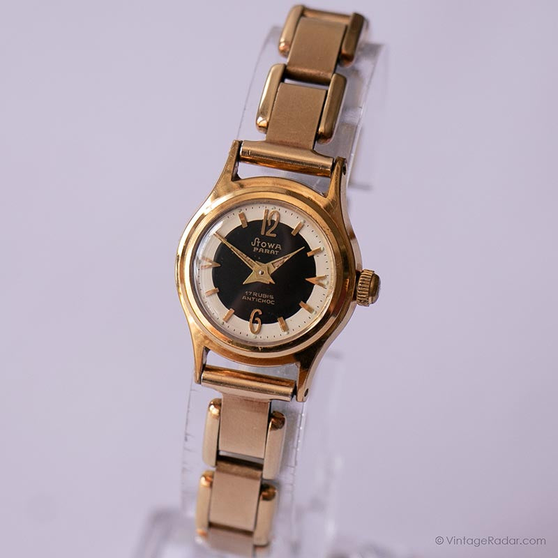 RARE Vintage Stowa Parat Black Dial Watch for Women Mechanical Movt ...