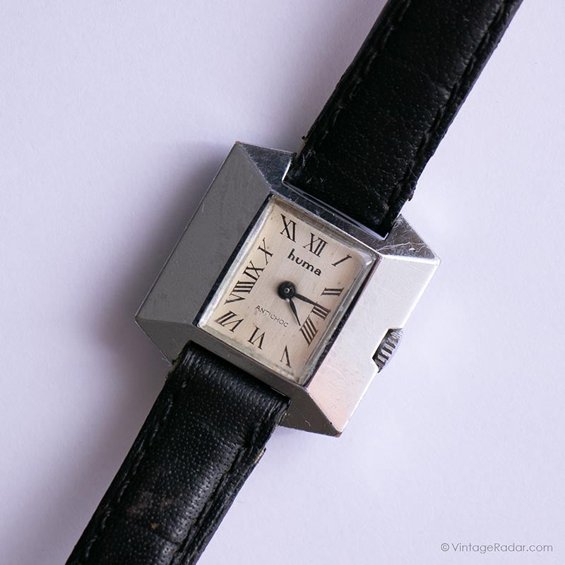 Vintage Huma Rectangular Watch for Women | 1960s Mechanical Watch ...