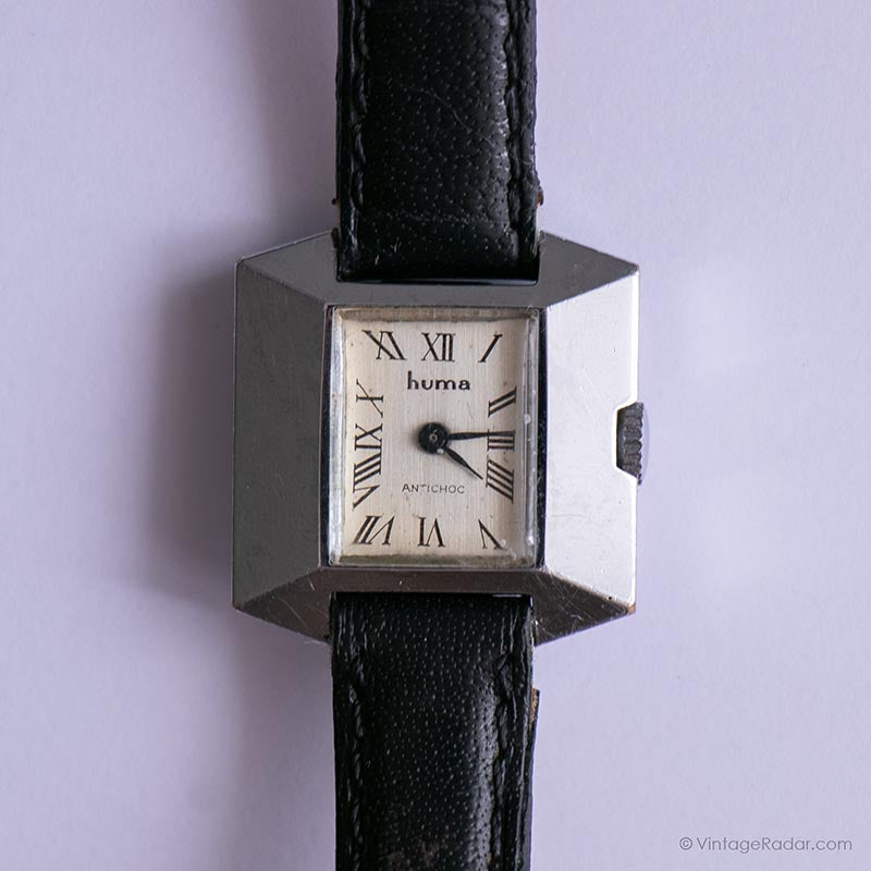 Vintage Huma Rectangular Watch for Women | 1960s Mechanical Watch ...