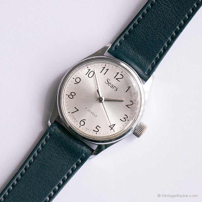 Vintage Silver-tone Sears Watch | 7 Jewels Mechanical Vintage Watch ...
