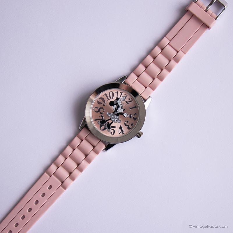 Vintage Pale Pink Minnie Mouse Watch for Ladies with Large Numerals ...