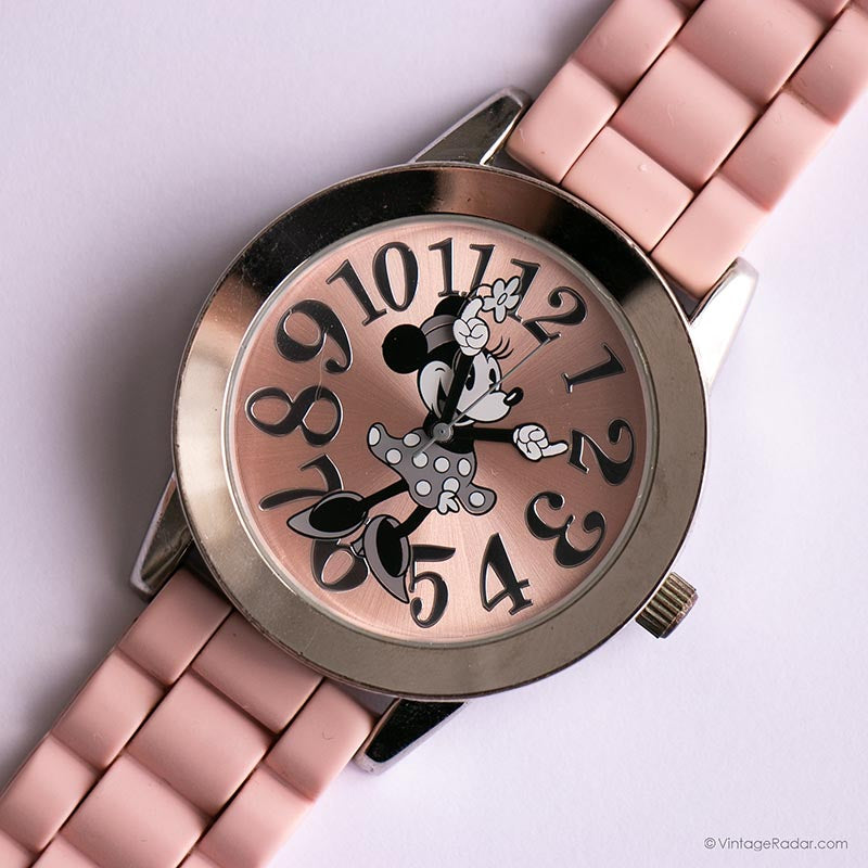 Vintage Pale Pink Minnie Mouse Watch for Ladies with Large Numerals ...