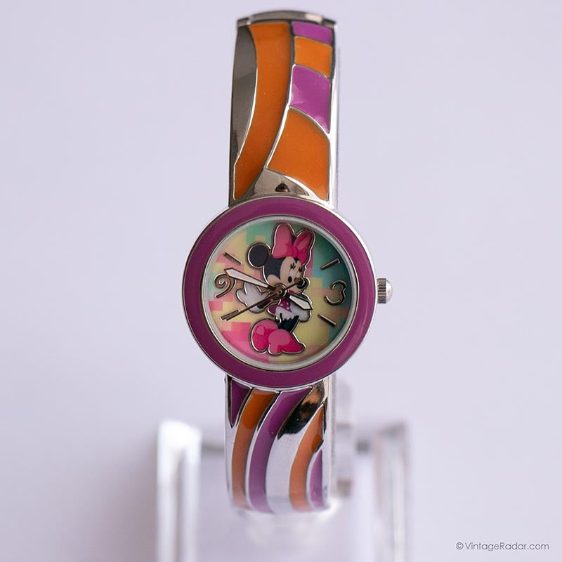 Vintage Minnie Mouse Bangle Watch | Pink & Orange Minnie Mouse Watch ...
