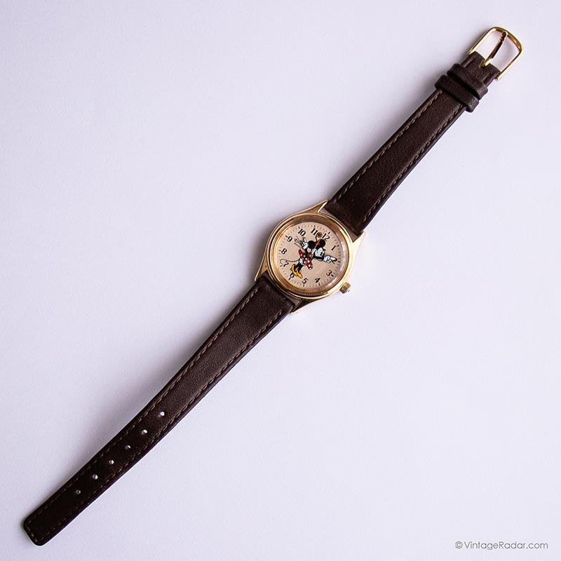 Vintage Gold-tone Minnie Mouse Watch for Women by Disney Time Works ...