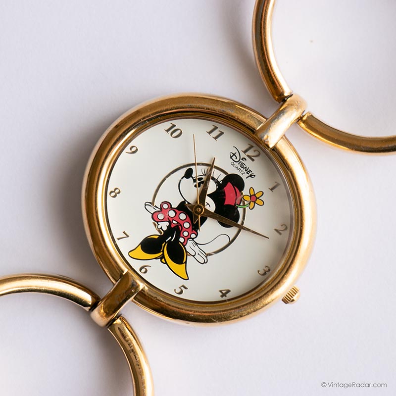 Vintage Gold-tone Minnie Mouse Bracelet Watch | Disney Quartz Watch ...