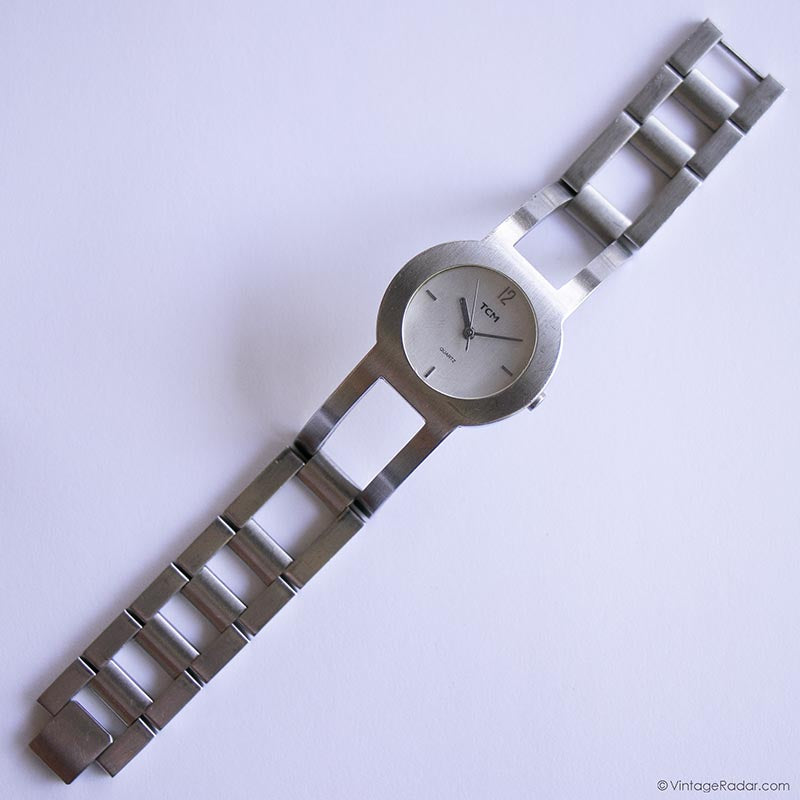 Vintage Minimalist TCM Watch for Women | Silver-tone Office Watch ...