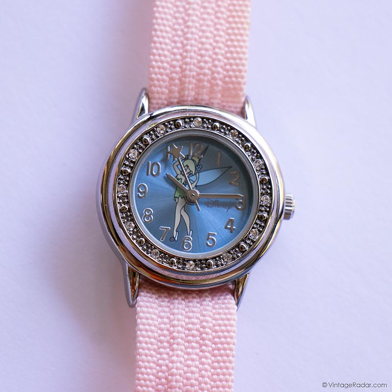 Vintage Blue-Dial Tinker Bell Watch with Pink Strap | 90s Disney Watch ...