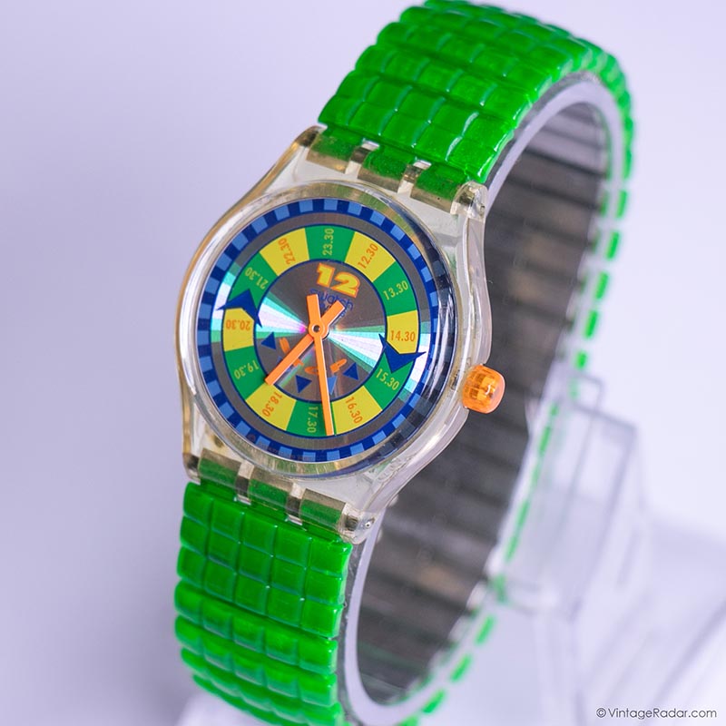 Swatch GREEN SPEED SSK110/SSK111 Watch | Rare 1993 Stop Swatch ...